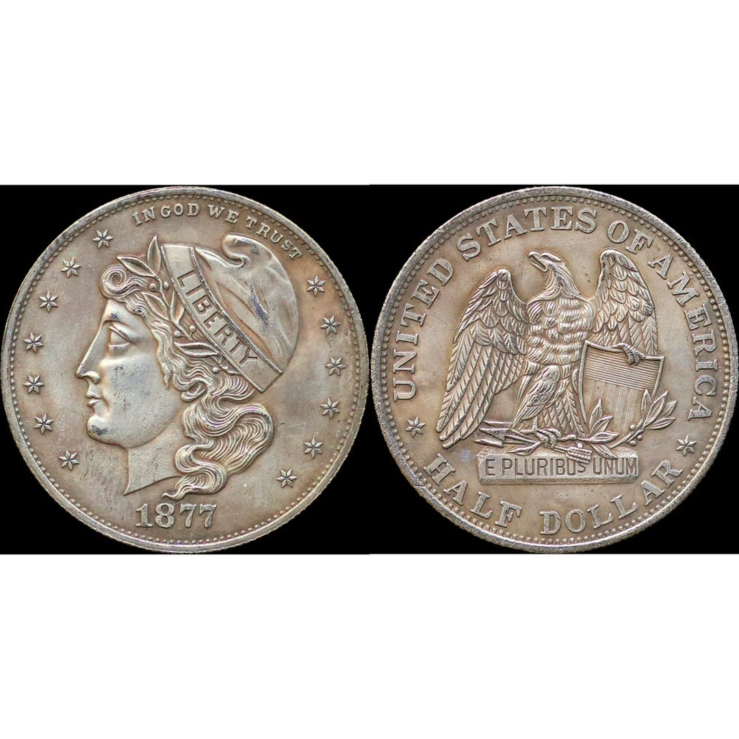 Pattern 1877 Phrygian Cap Half Dollar Silver Plated Coin - Circulated ...