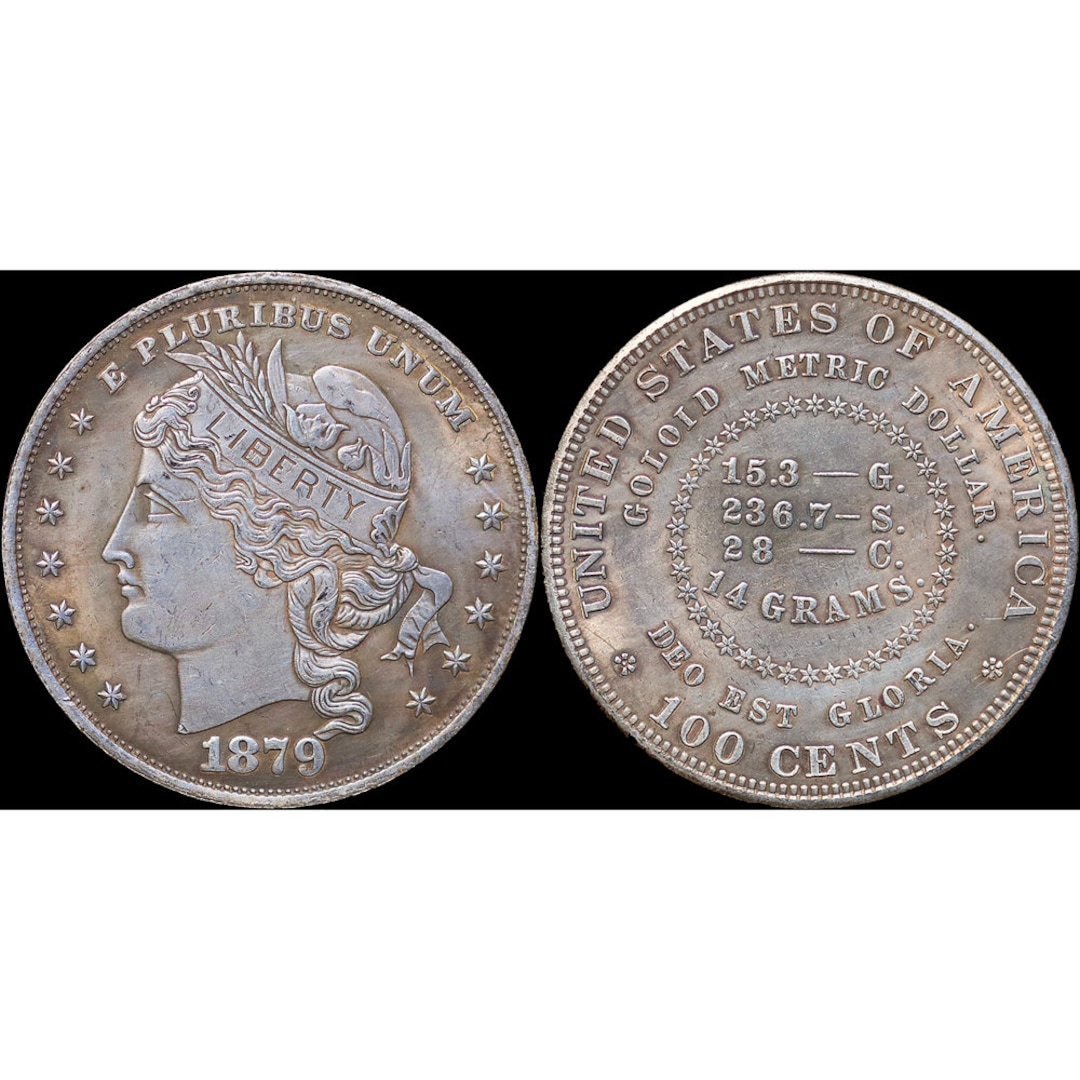Pattern 1879 Goloid Metric Dollar Silver Plated Coin - Circulated - Etsy