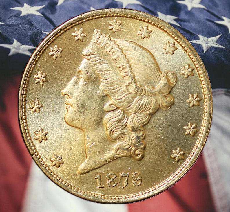 1879 Twenty Dollar Liberty Double Eagle Gold Plated Coin - Uncirculated - Etsy