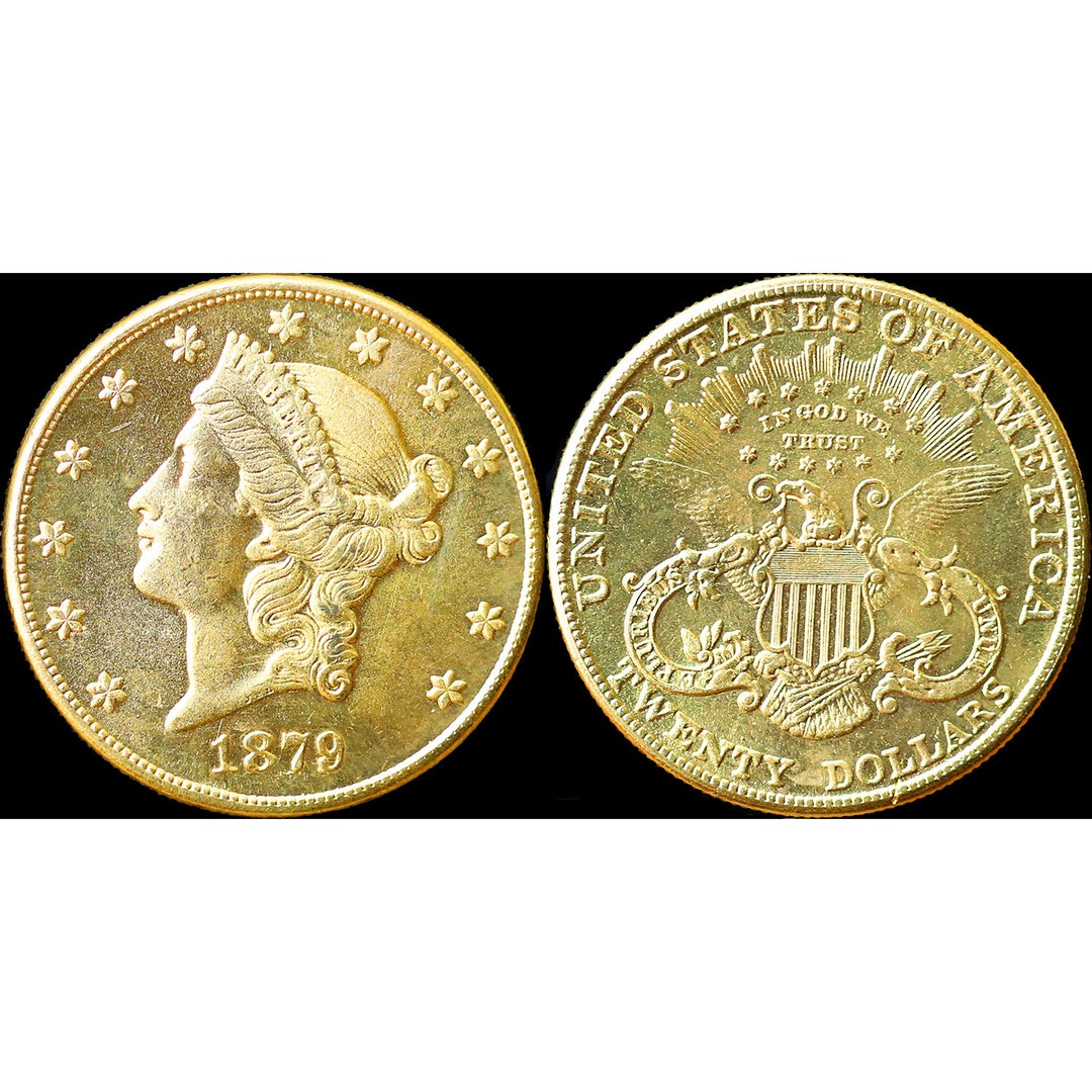 1879 Twenty Dollar Liberty Double Eagle Gold Plated Coin - Uncirculated - Etsy