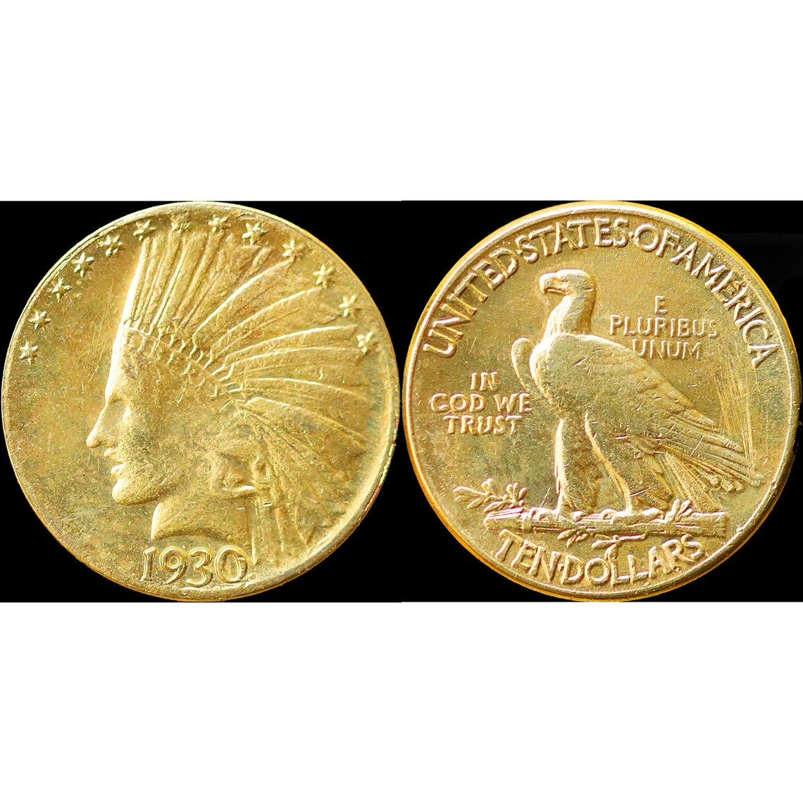 1930 Indian Head 10 Ten Dollar Eagle Gold Plated Coin Uncirculated - Etsy