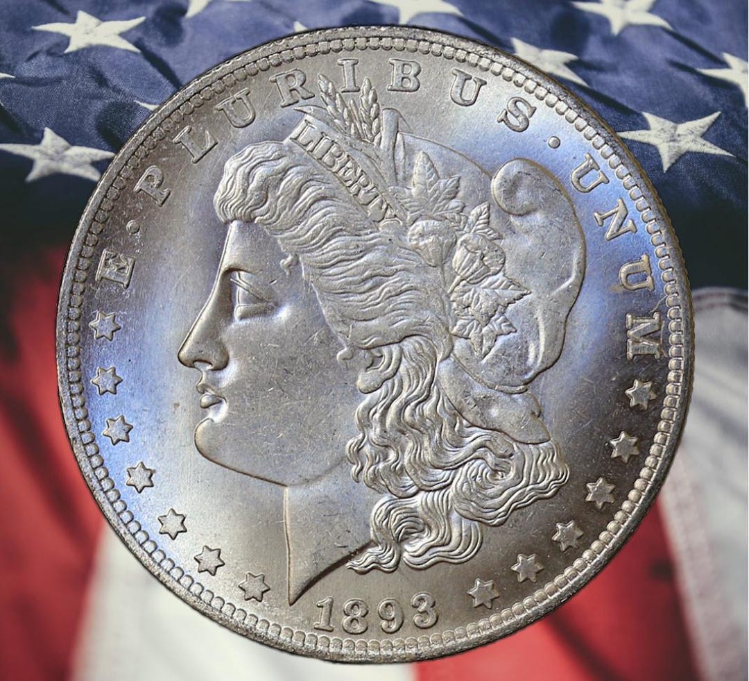 1893-S Morgan Dollar Silver Plated Coin Modern RESTRIKE Token ...