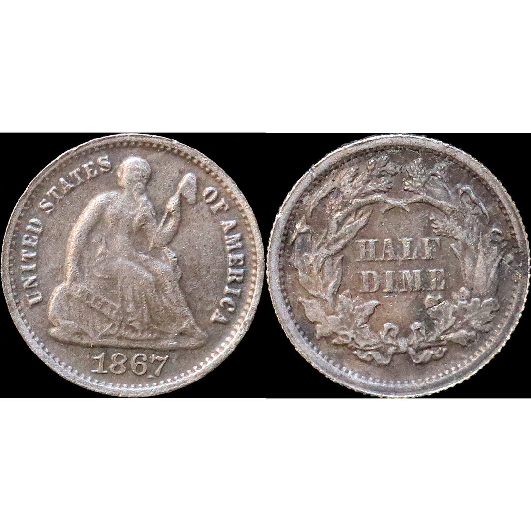 1867 Seated Liberty Half Dime Silver Plated Coin - Circulated - Etsy