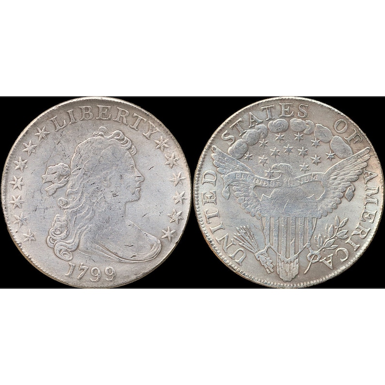 1799 Draped Bust Dollar Heraldic Eagle Silver Plated Coin Circulated - Etsy