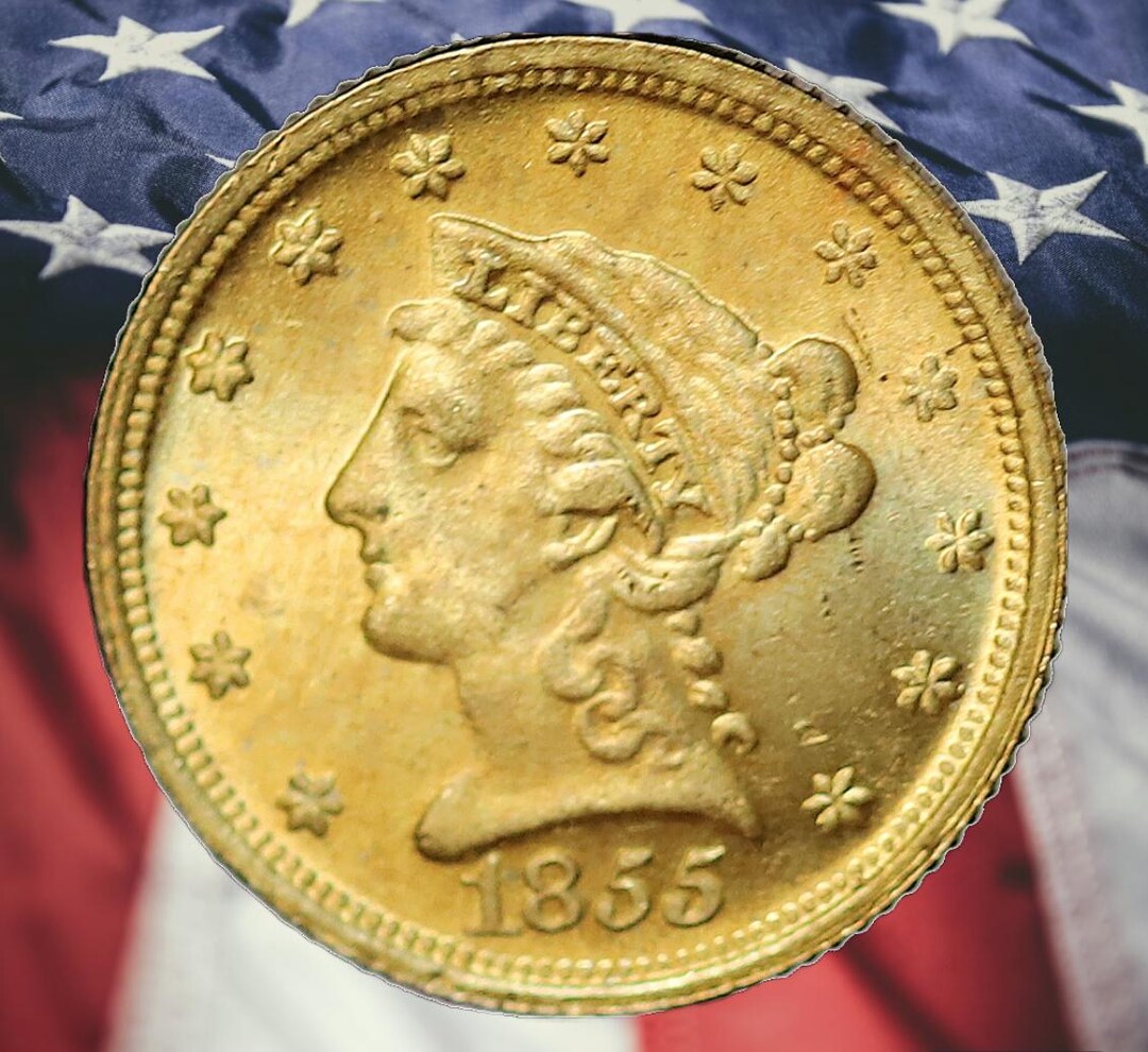 1855-D Liberty Head Quarter Eagle Gold Plated Coin - Uncirculated - Etsy