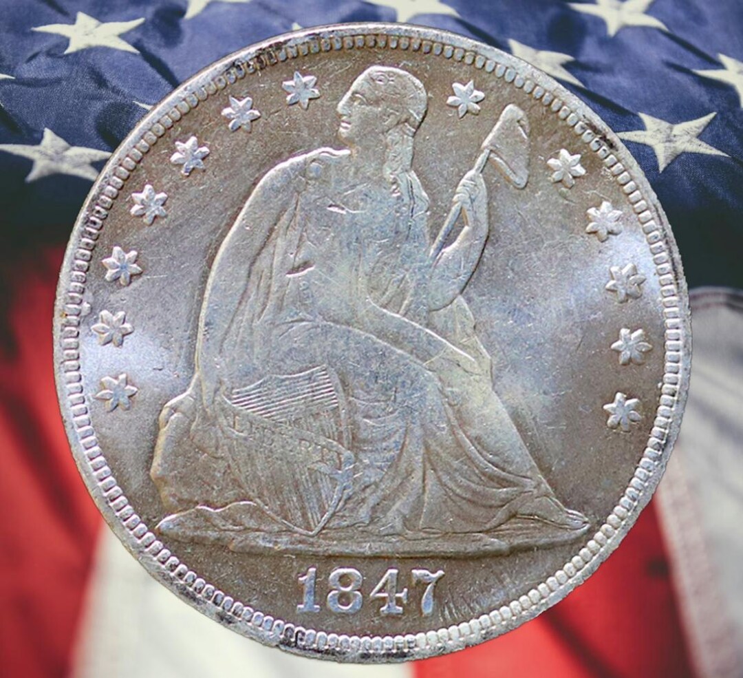 1847 Seated Liberty Dollar Silver Plated Coin - Uncirculated - Etsy