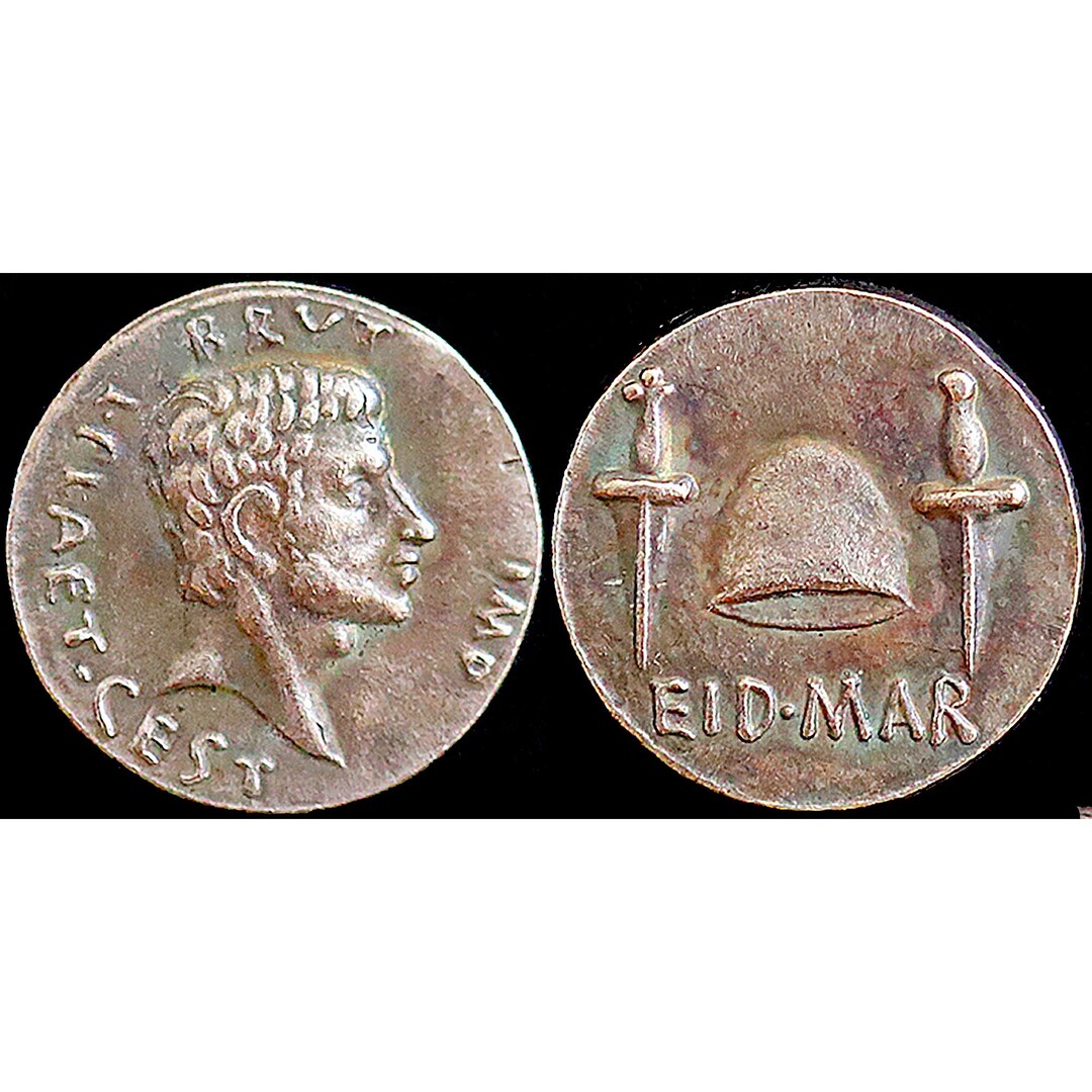 43-42 BC Small Ancient Roman Coin Head of L. Junius Brutus - Denarius ...