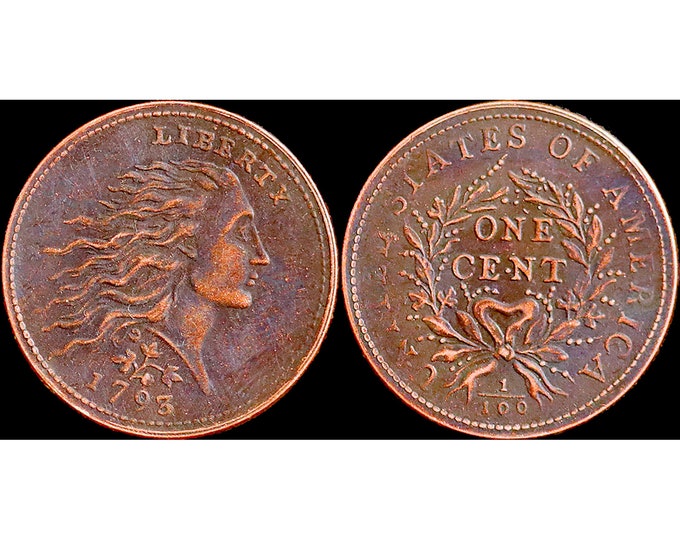 1793 Strawberry Leaf Large Cent Copper Coin - Circulated - Etsy