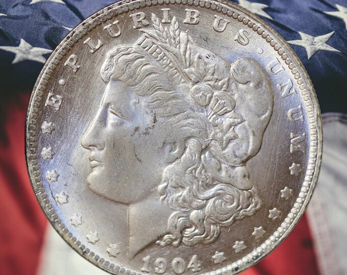 1904 Morgan Dollar Silver Plated Coin Modern RESTRIKE Token ...