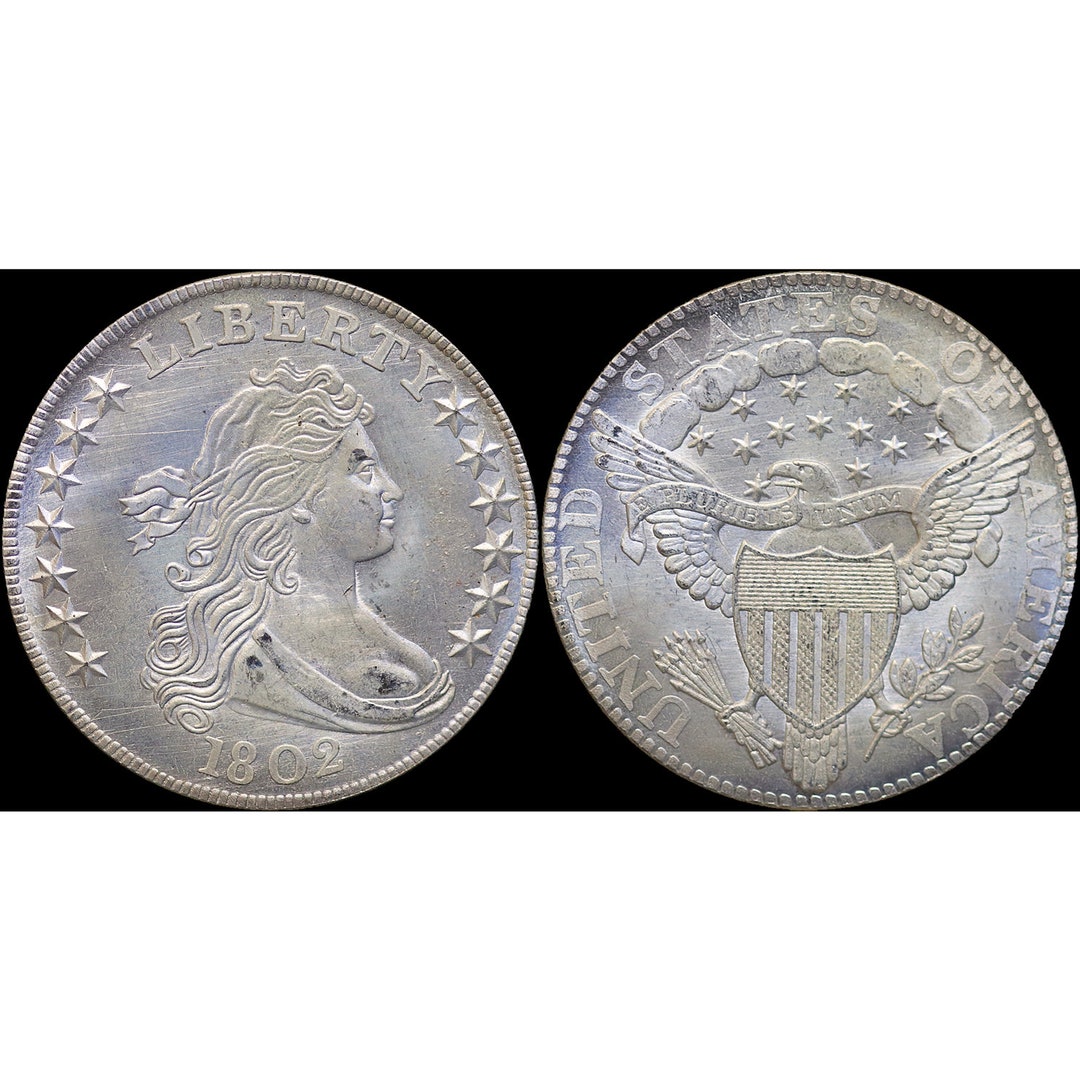 1802 Draped Bust Dollar Heraldic Eagle Silver Plated Coin ...