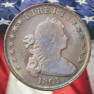 1801 Draped Bust Dollar Heraldic Eagle Silver Plated Coin - Circulated ...