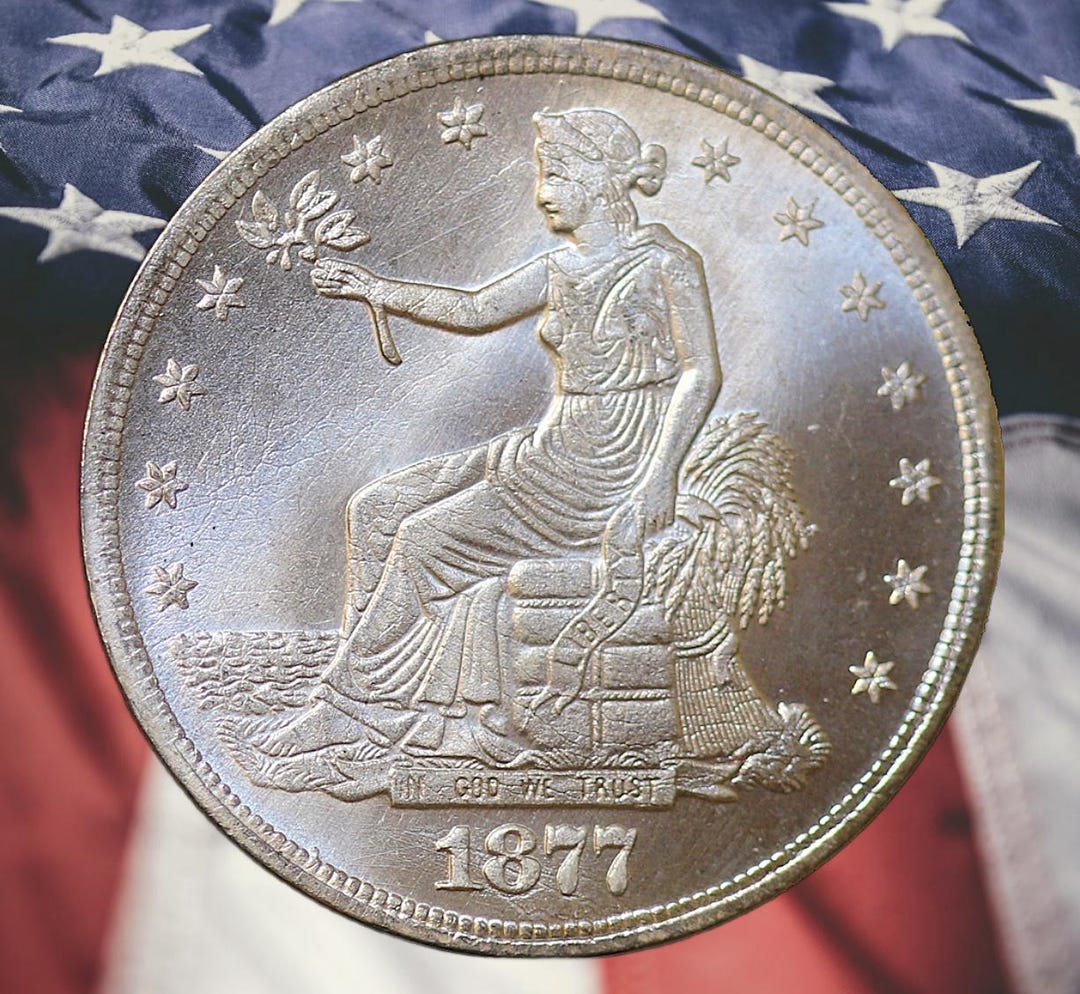 1877 Trade Dollar Silver Plated Coin - Uncirculated - Etsy