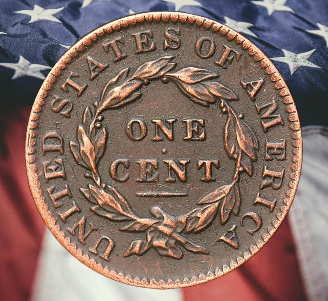 1820 Coronet Head Large Cent Copper Coin - Circulated - Etsy
