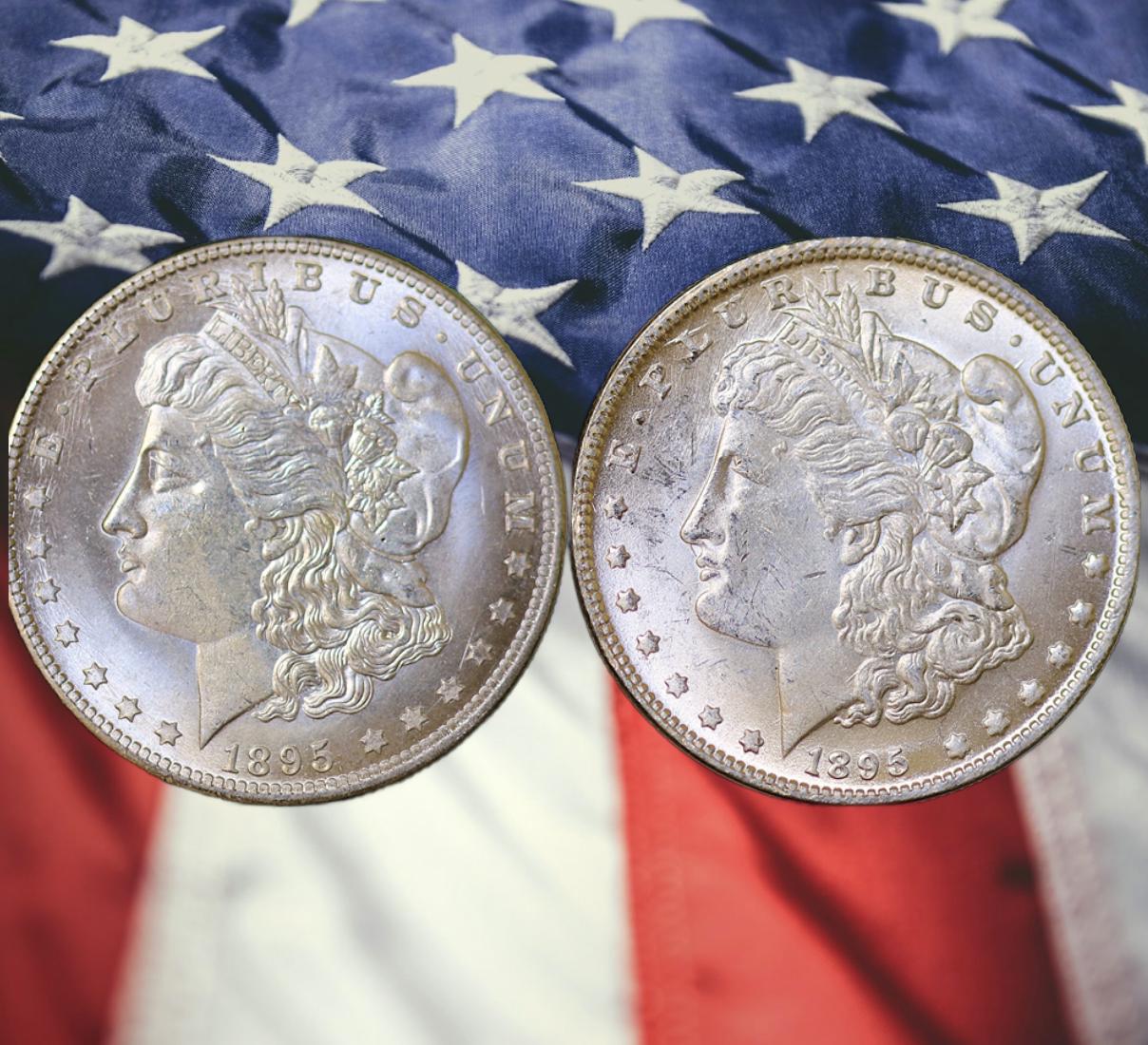 1895 Morgan Dollar Two Face Double Heads Silver Plated Error Coin ...