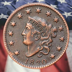 1820 Coronet Head Large Cent Copper Coin - Circulated - Etsy