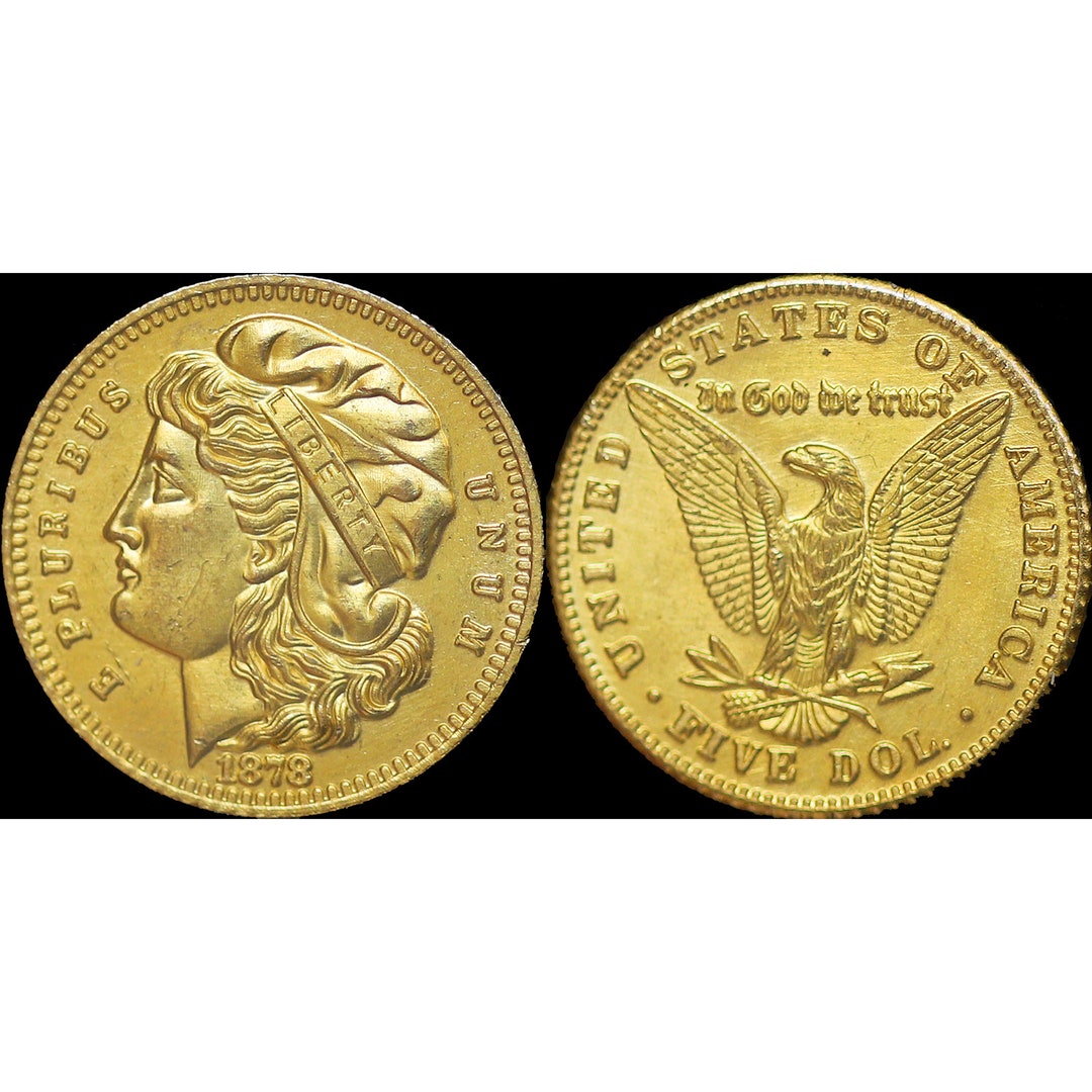 Pattern 1878 Five Dollar Half Eagle Gilt Gold Plated Coin Type 3 ...