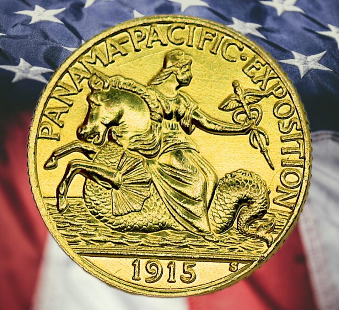 1915-S Panama-pacific Quarter Eagle Commemorative Gold Plated Coin - Uncirculated - Etsy