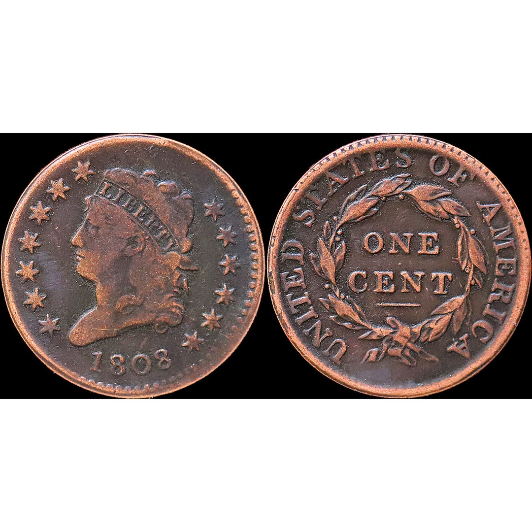 1808 Classic Head Large Cent Copper Coin - Circulated - Etsy