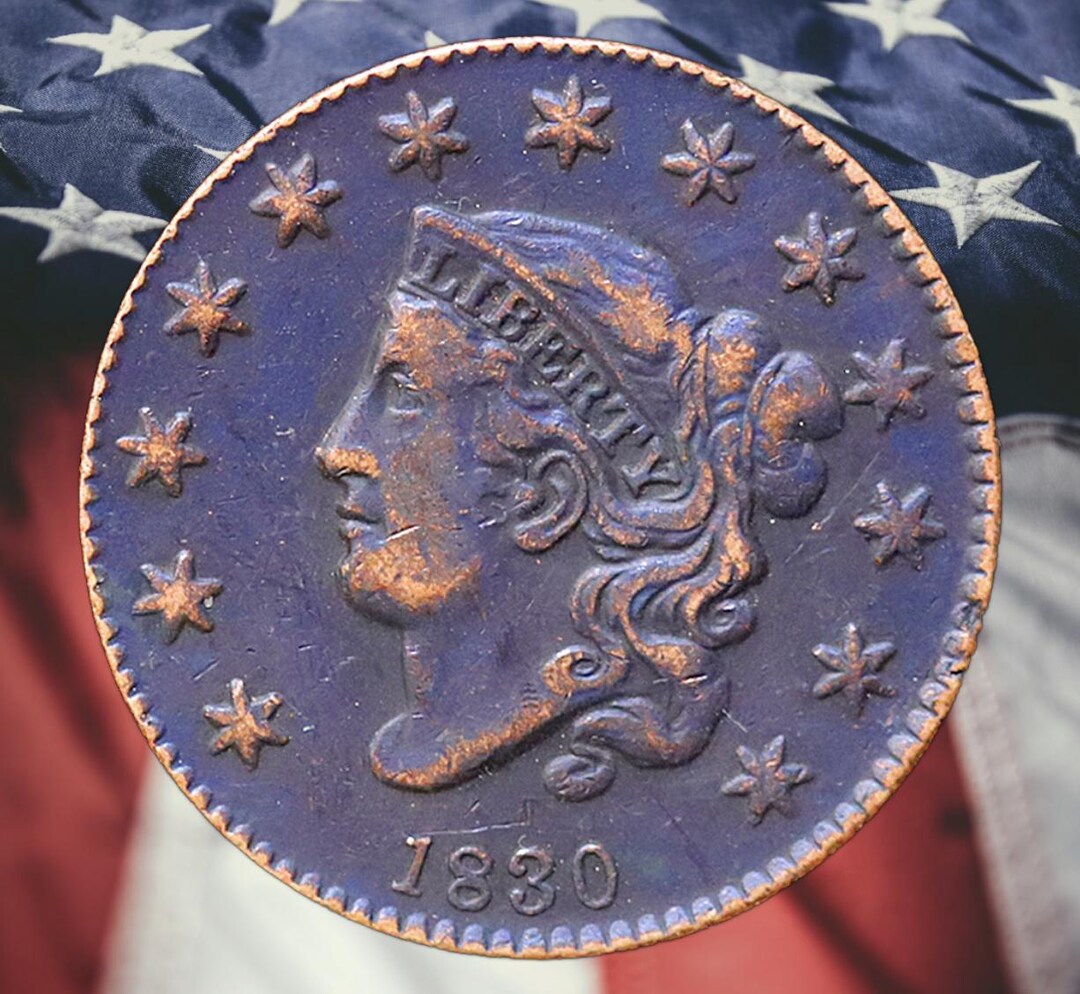 1830 Coronet Head Large Cent Copper Coin - Circulated - Etsy
