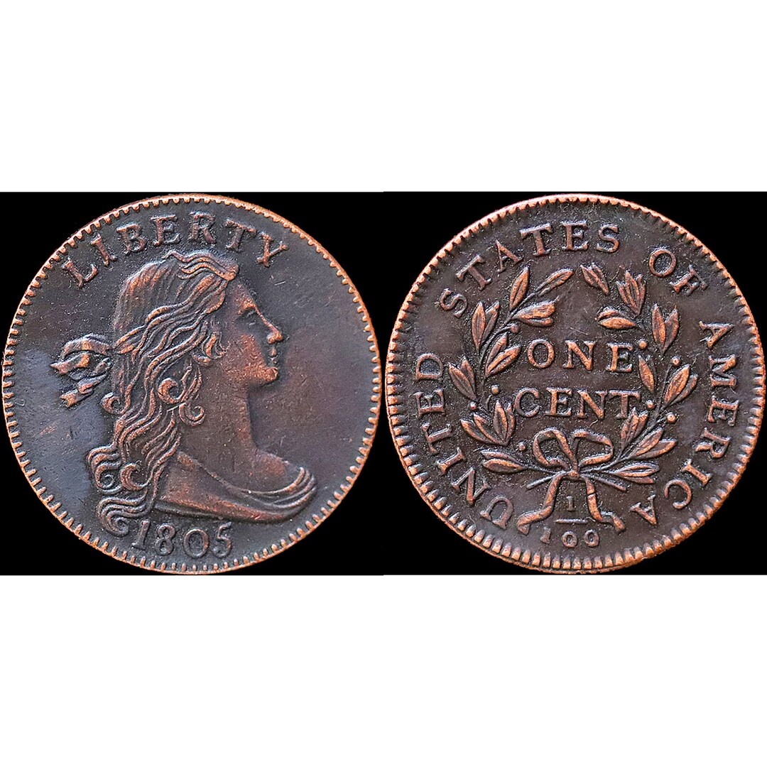 1805 Draped Bust Large Cent Copper Coin - Circulated - Etsy