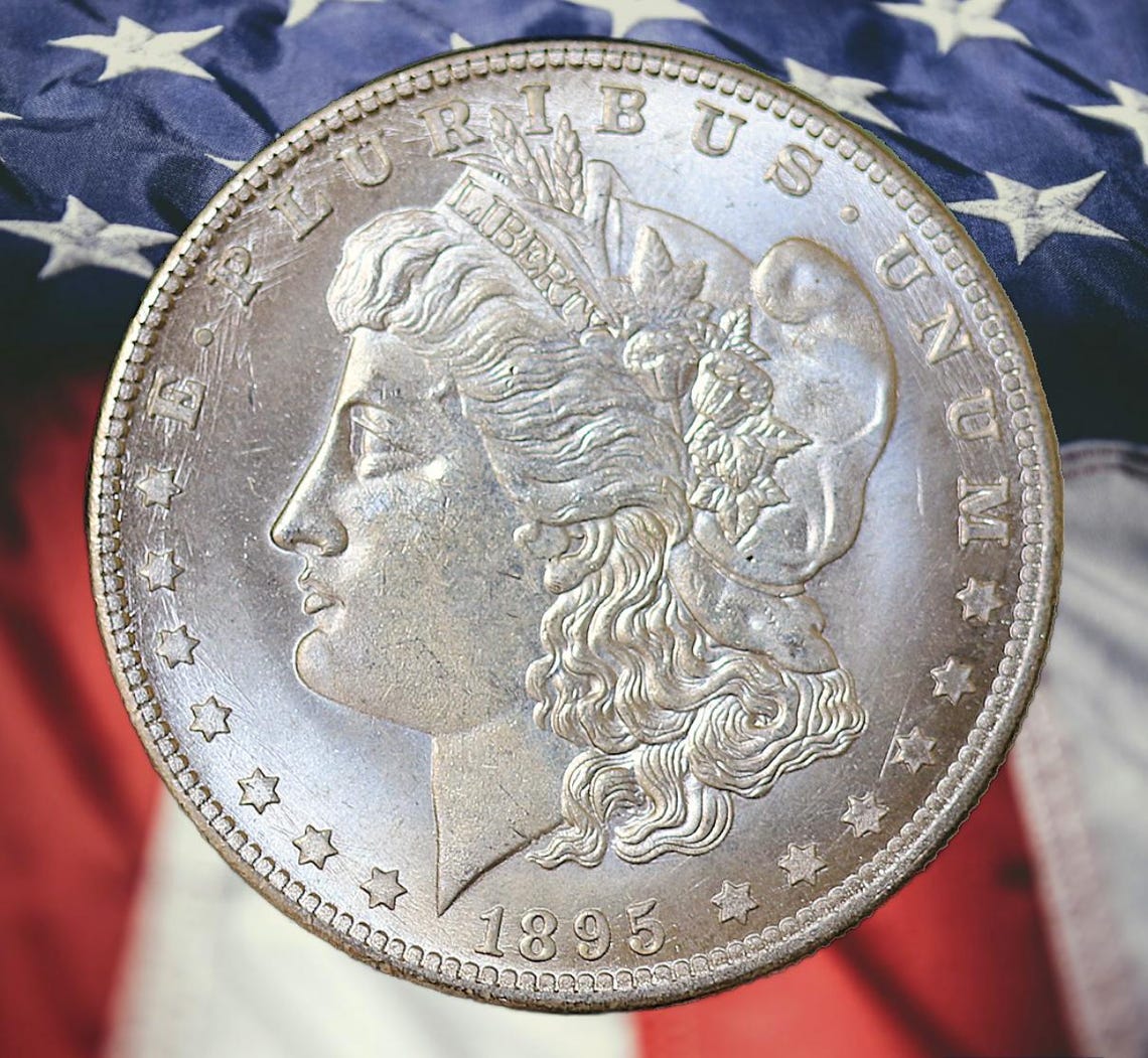 1895 Morgan Dollar Two Face Double Heads Silver Plated Error Coin ...