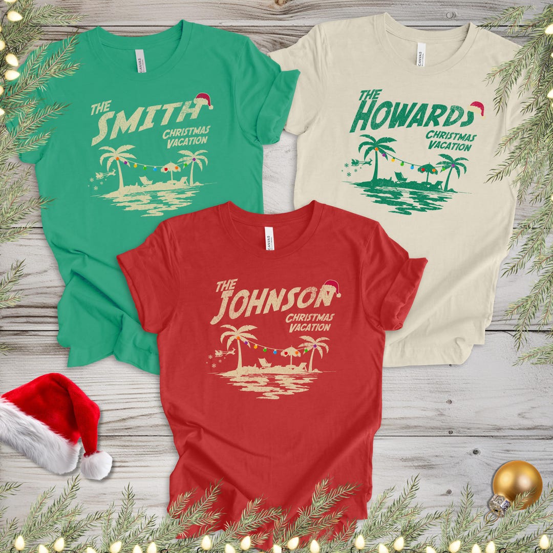 Custom Family Christmas Shirt for Beach Vacation: Personalized Name and ...