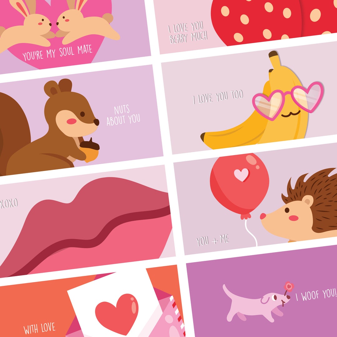10 postales imprimibles de San Valentín Impresión de alta calidad ...