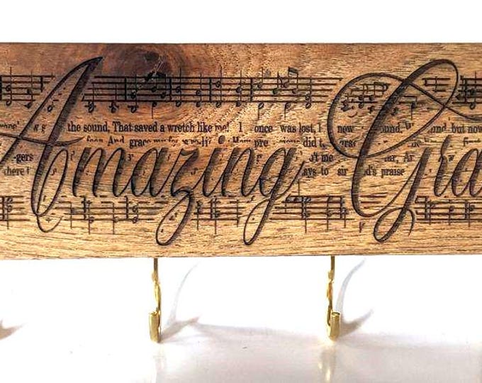 Laser Engraved Key Hook | Amazing Grace Key Holder | Religious Home ...