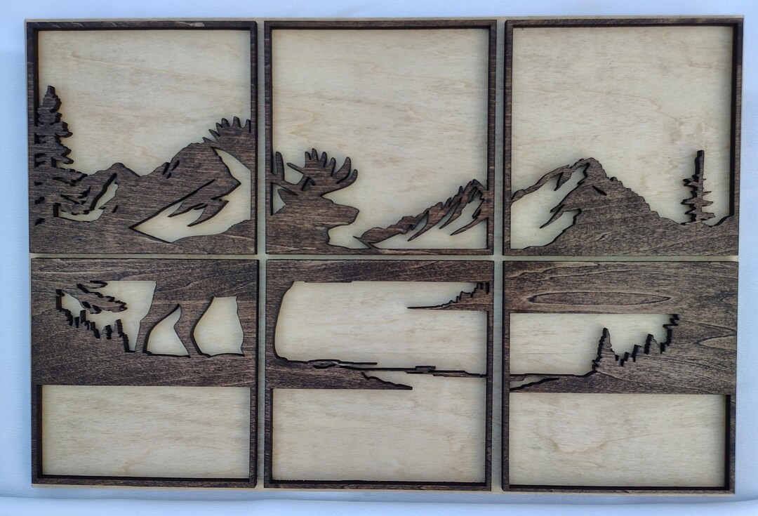 Laser Engraved 6 Panel Wilderness Wall Art - Etsy