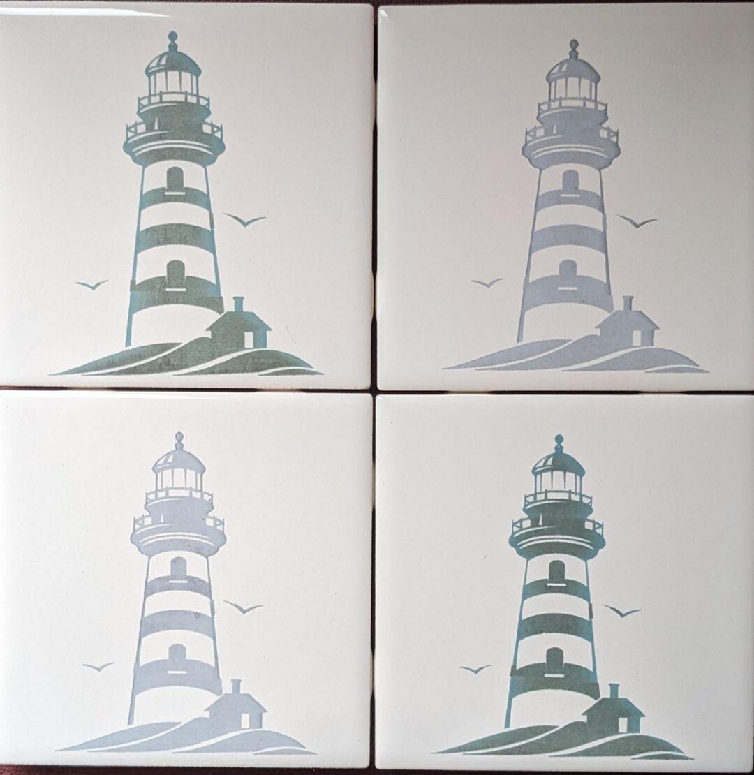 Laser Etched Ceramic Tile | Engraved Lighthouse Design | Home Decor ...