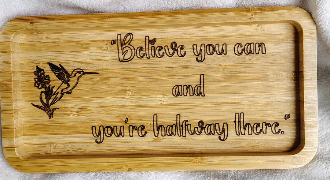 Laser Engraved Positive Quote Trinket Jewelry Tray - Etsy