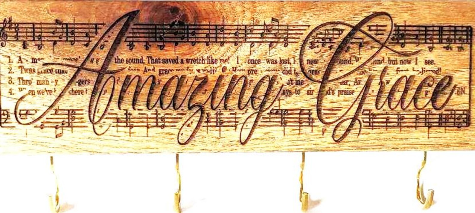 Laser Engraved Key Hook | Amazing Grace Key Holder | Religious Home ...