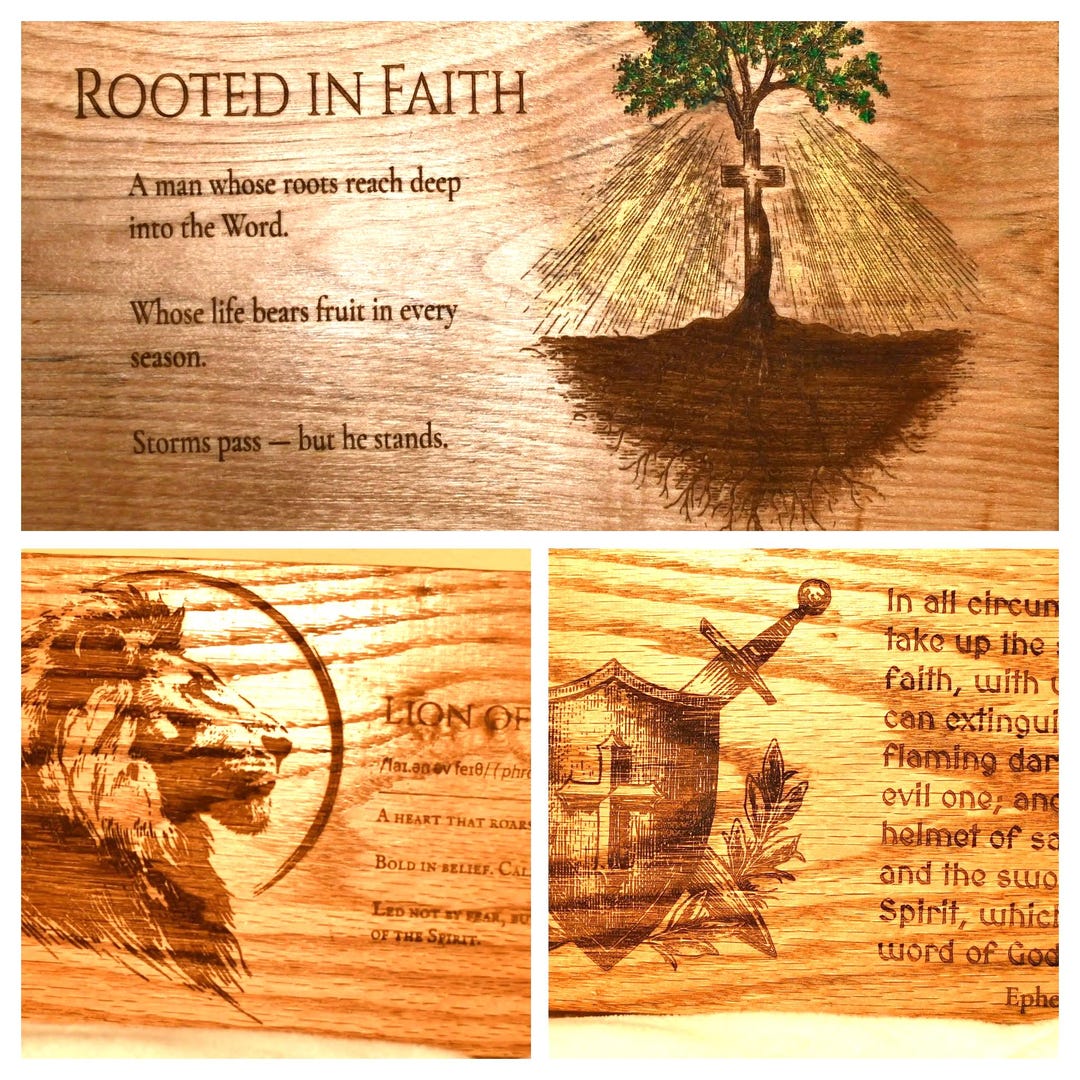 Laser Engraved Christian Wall Decor Oak Wood Sign - Etsy