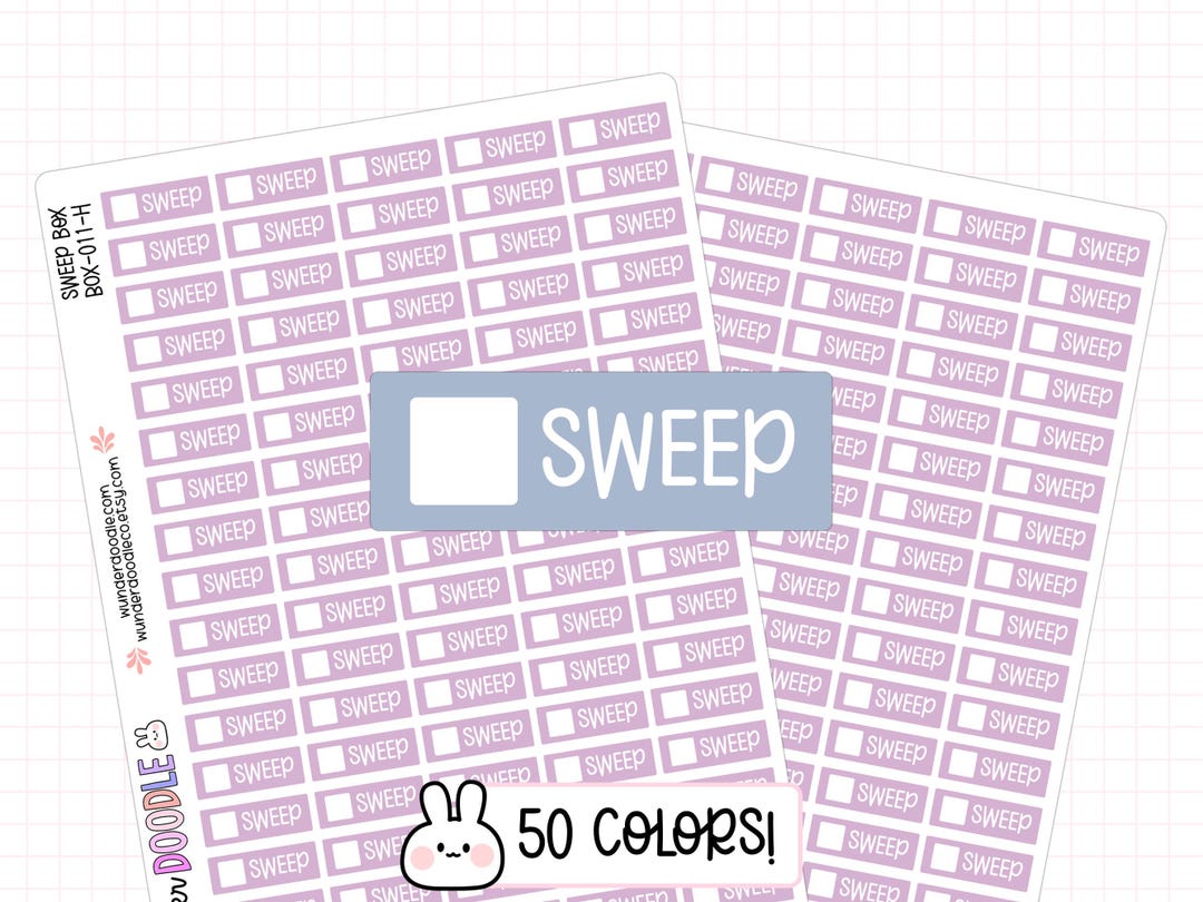 Sweep Planner Stickers | Font AW | BOX-011 | Cleaning Checklist ...