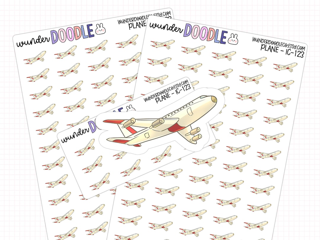 Airplane Planner Stickers | IC-123 | Travel Icon Stickers - Etsy