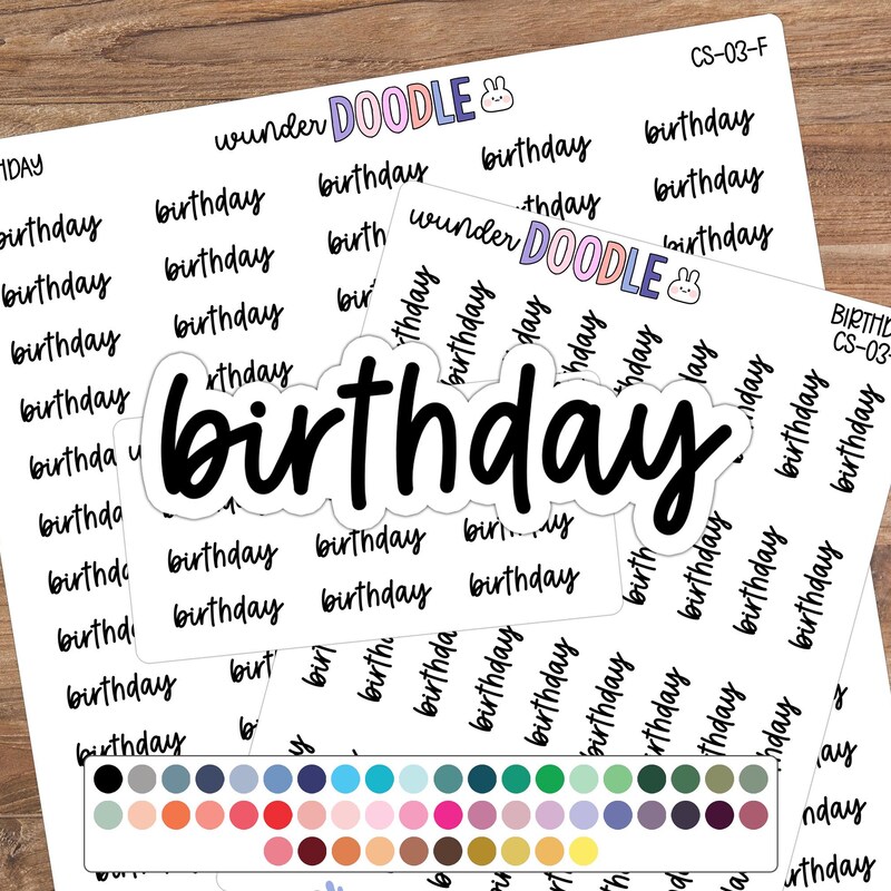 Birthday Planner Stickers - Etsy