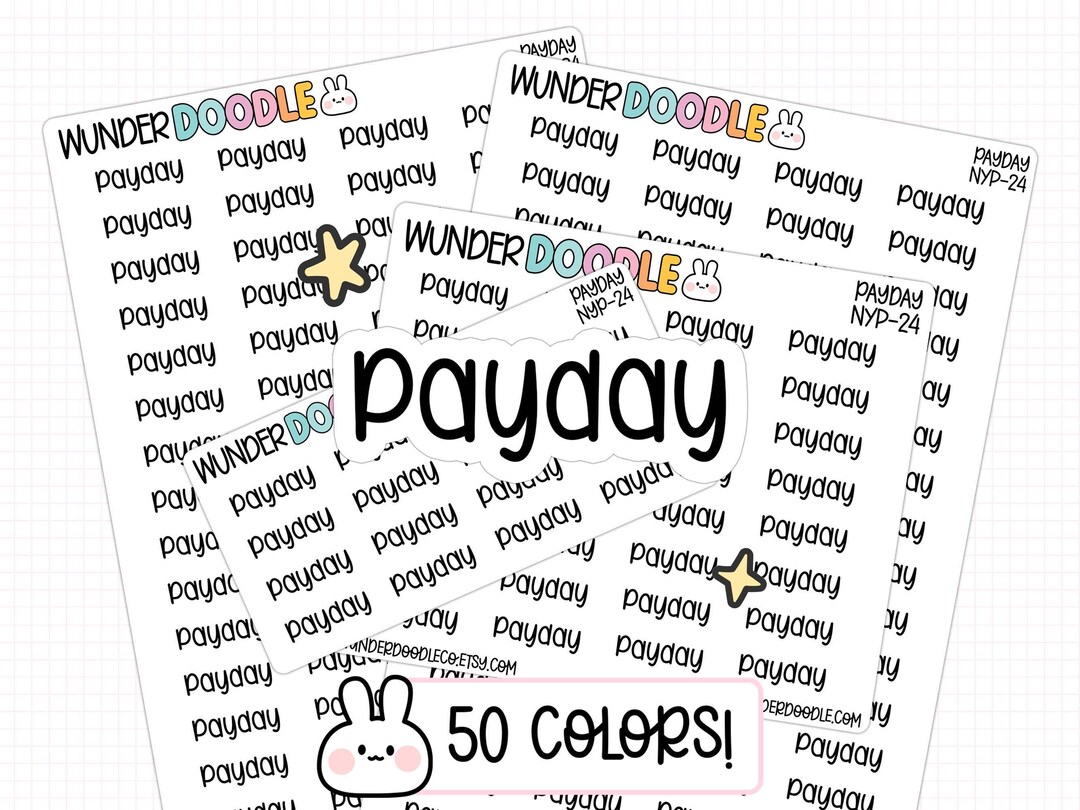 Payday Planner Stickers | Font NYP | Budget Planning - Etsy