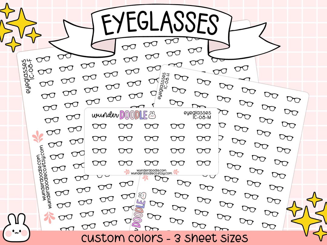Eyeglasses Planner Stickers Icon Stickers Glasses Planner Stickers ...