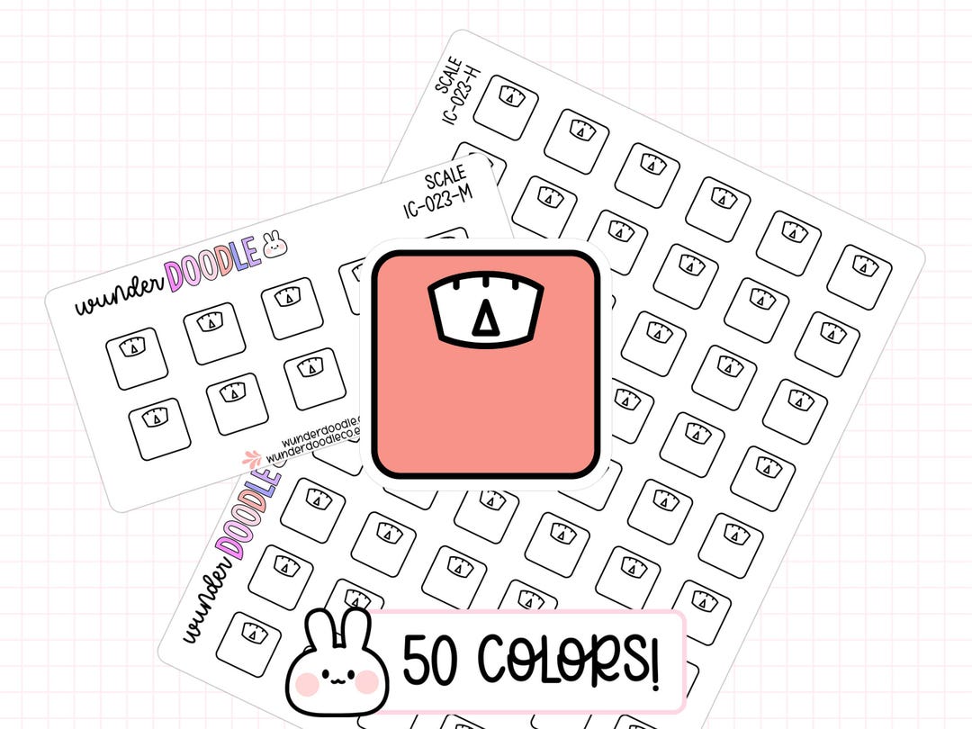 Scale Planner Stickers | Icon Stickers | IC-023 | Weigh in Stickers ...