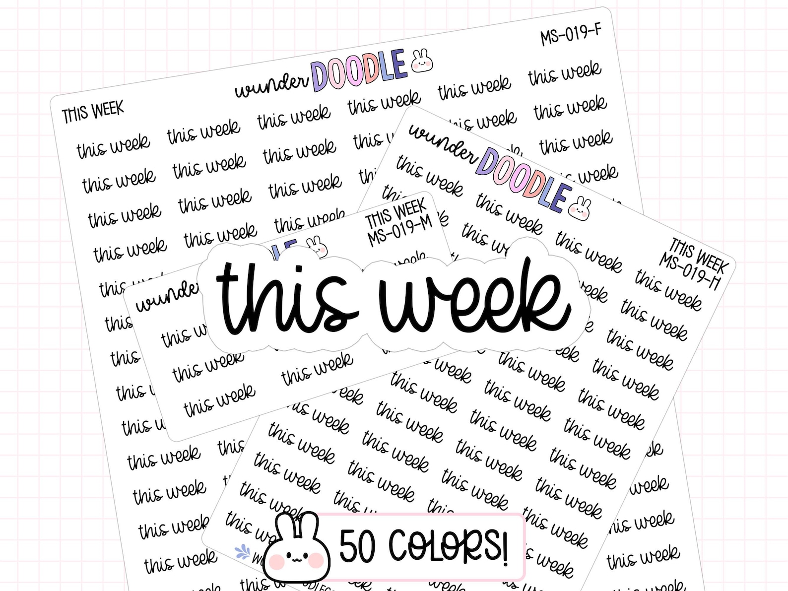 This Week Planner Stickers MS-019 Font MS Functional Stickers - Etsy