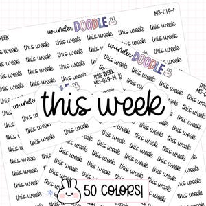 This Week Planner Stickers MS-019 Font MS Functional Stickers - Etsy