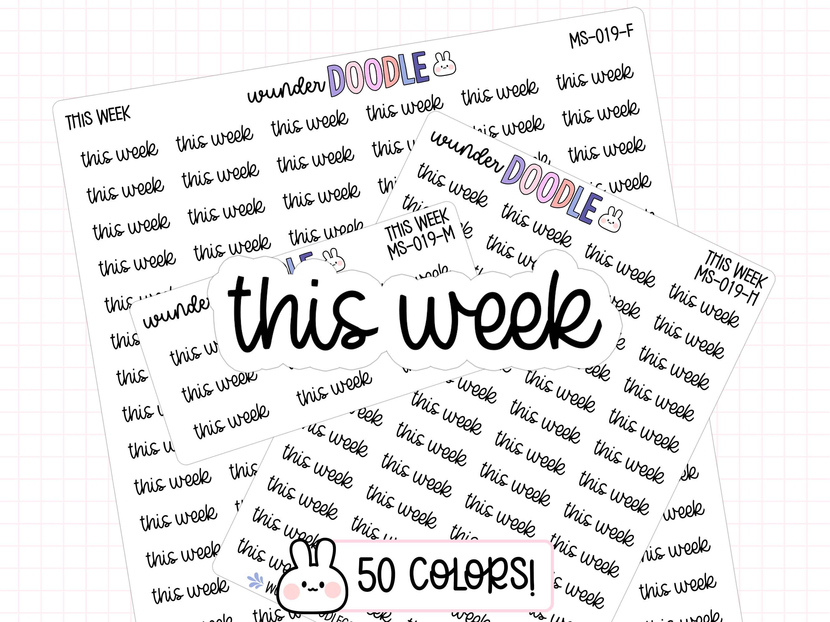 This Week Planner Stickers MS-019 Font MS Functional Stickers - Etsy
