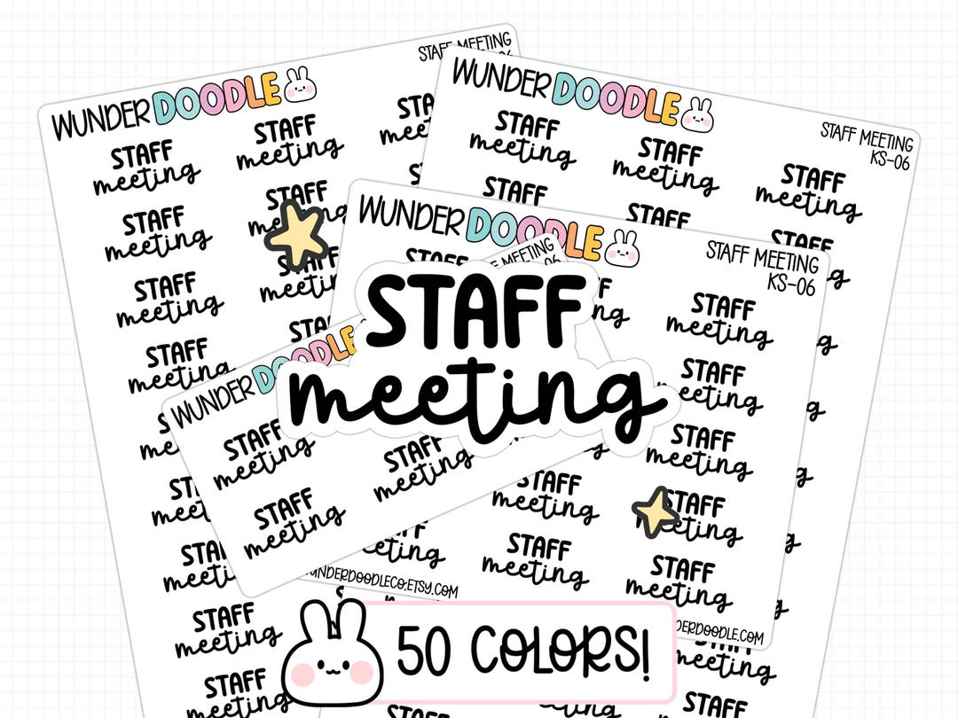 Staff Meeting Planner Stickers | Work To-do Stickers - Etsy