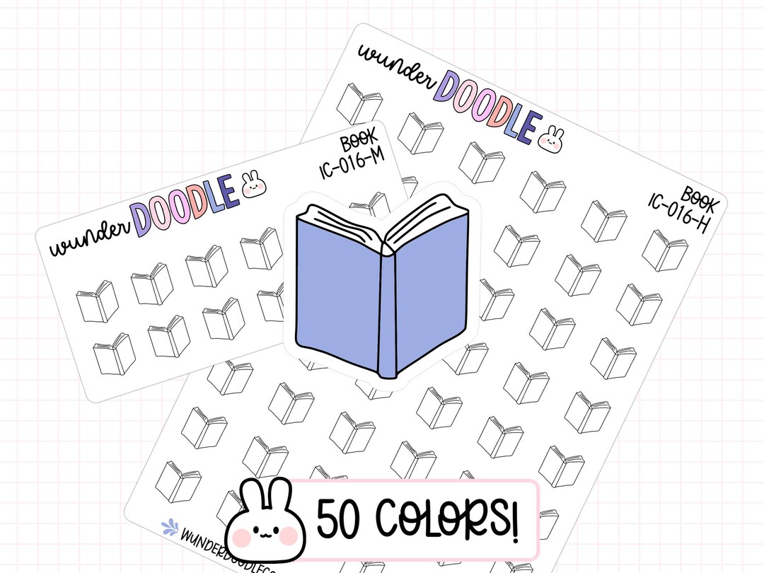 Book Planner Stickers | IC-016 | Icon Stickers | Reading Planner ...