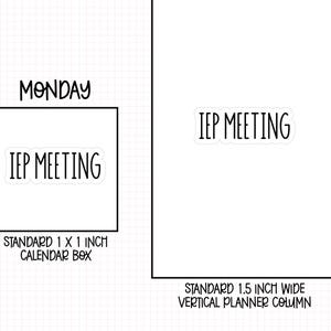 IEP Meeting Planner Stickers | SC-28 | Font MS | Functional Stickers - Etsy