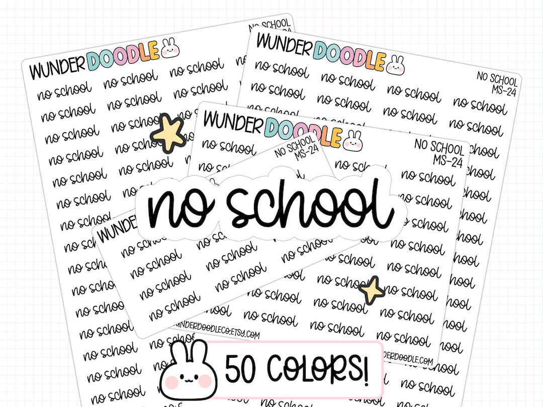 No School Planner Stickers | MS-24 | Font MS | Functional Stickers - Etsy