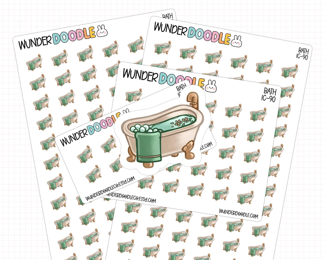 Bath Planner Stickers | IC-90 | Self Care Stickers - Etsy