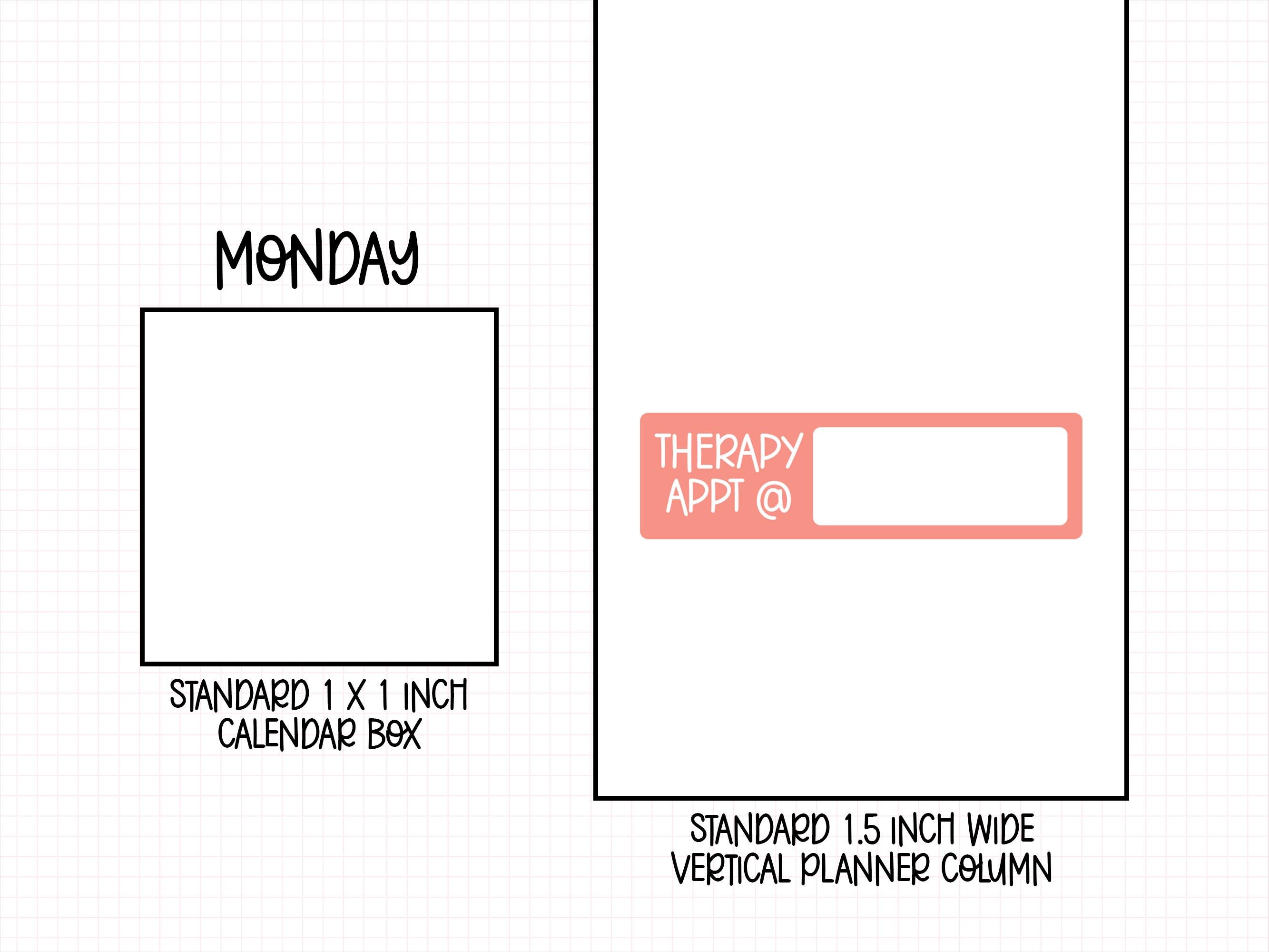 Therapy Appt Planner Stickers | Font AW | BOX-05 | Appointment Reminder ...