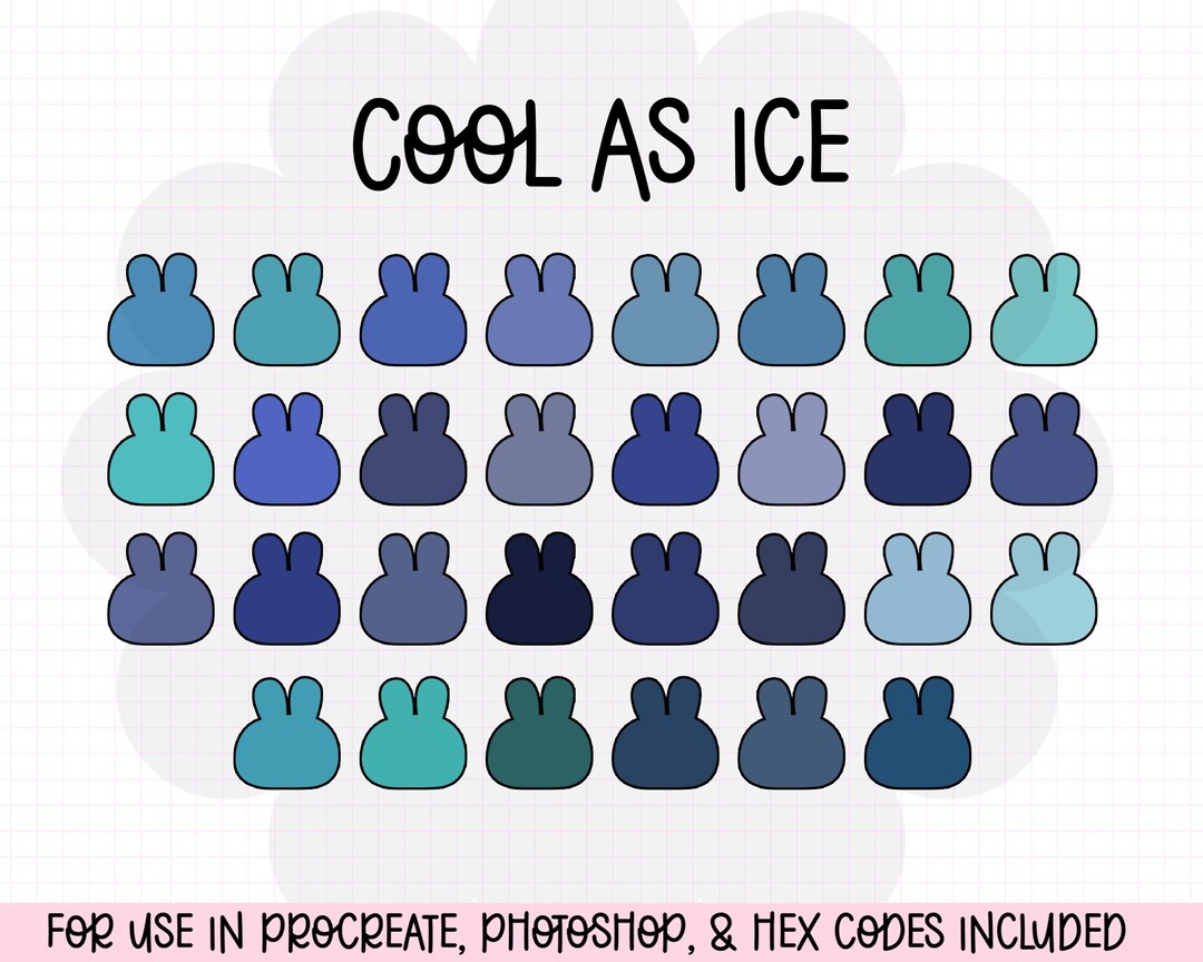 Cool as Ice Color Palette Compatible With Procreate, Photoshop ...