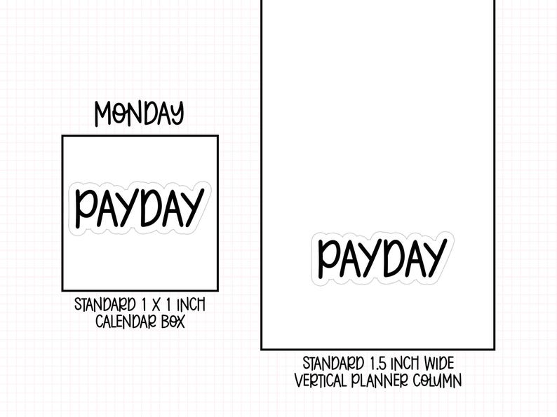 Payday Planner Stickers | AW-04 | Font AW | Money Stickers - Etsy